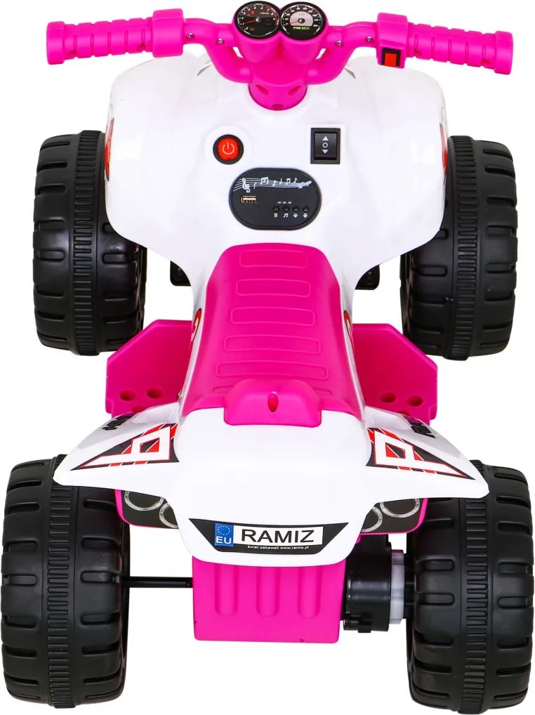 Ramiz Dětská elektrická čtyřkolka na baterie růžová + motor 25W