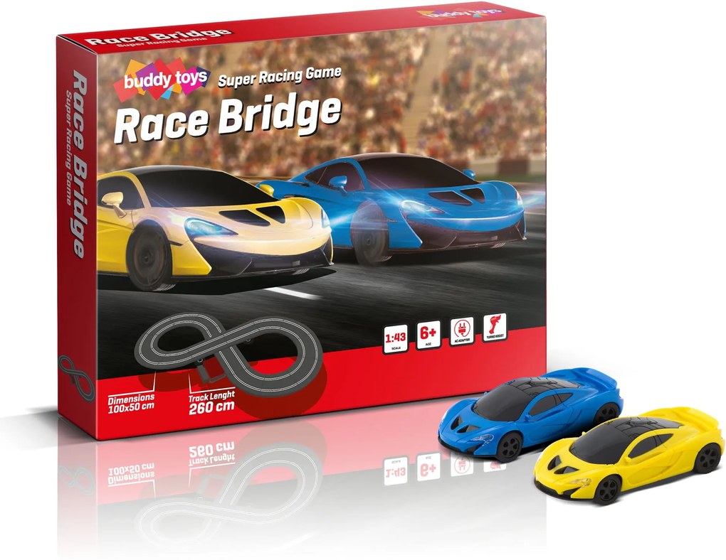 Autodráha buddy toys race bridge