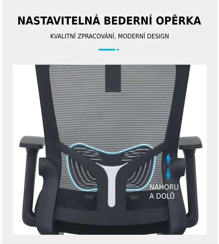 Kancelářská ergonomická židle Neoseat NOVELO — síť / látka, černá, nosnost 150 kg (rozbaleno)