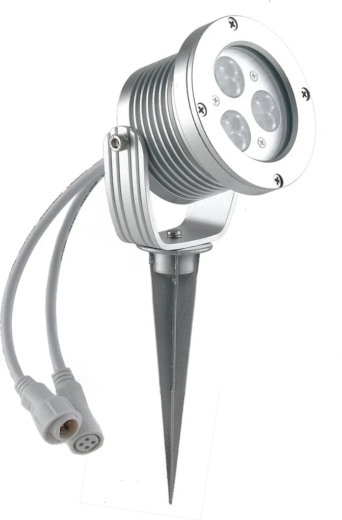 FAN LED-IRIDE-9P Venkovní reflektor IRIDE DC12/24V stříbrná, hliník, 9x1 W, RGB, stmívatelné, IP65, 13,8 x 9,9 x 9,9 cm - FANEUROPE
