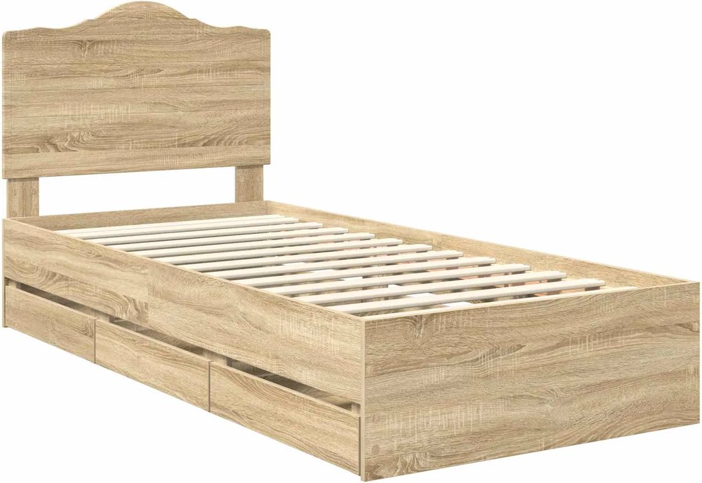 Rám postele s čelo Sonoma dub 100 x 200 cm Inženýrské dřevo 3413445