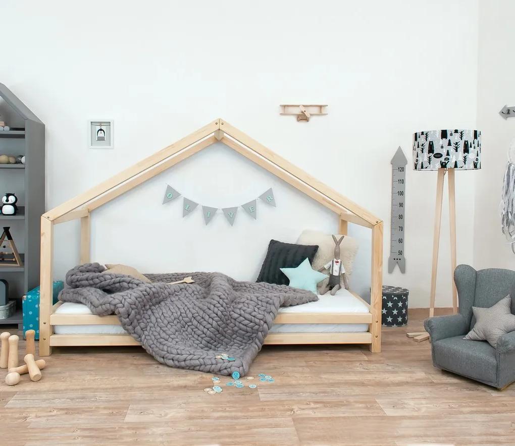 Benlemi Dětská postel domeček Sidy 70x160 cm Barva: Přírodní dekor  nelakovaný | BIANO