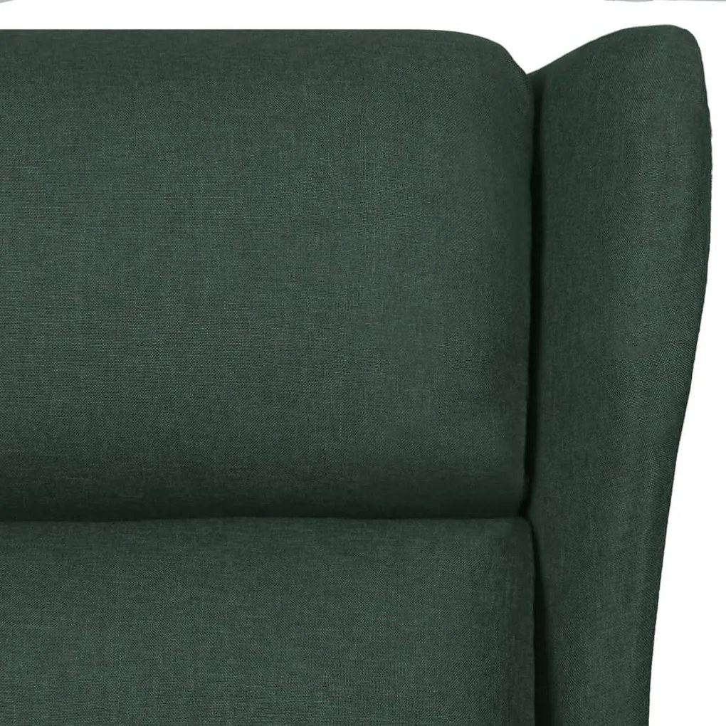 Polohovací křeslo tmavě zelené textil 340955