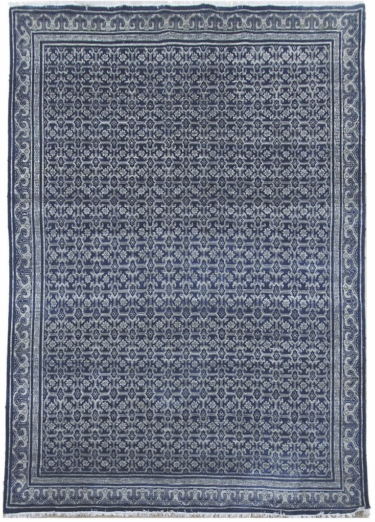 Diamond Carpets India, Ručně vázaný kusový koberec Diamond DC-OC Denim blue/silver, 120x170, modrá, chodba / předsíň