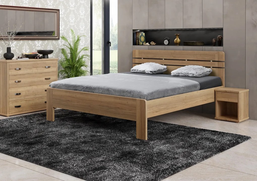 BMB Postel Ella Lux oblá - imitace dřeva Dekor: Bílá, Rozměr: 90 x 200 cm