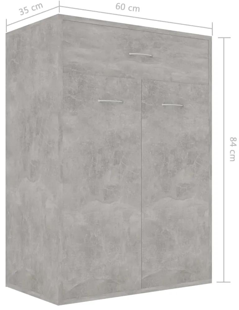 Botník Rise - 60 x 35 x 84 cm | betonově šedý
