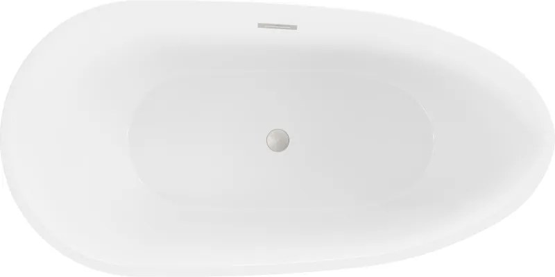 Mexen Eos volně stojící vana 170 x 75 cm, bílá, přepad kartáčovaný nikl - 52471707500-97