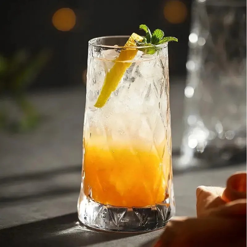 Flamenco Mystique Sada 3 vysokých vlnitých sklenic 475 ml ze silného skla SZK184ZESTAW3 na pití vody a nápojů