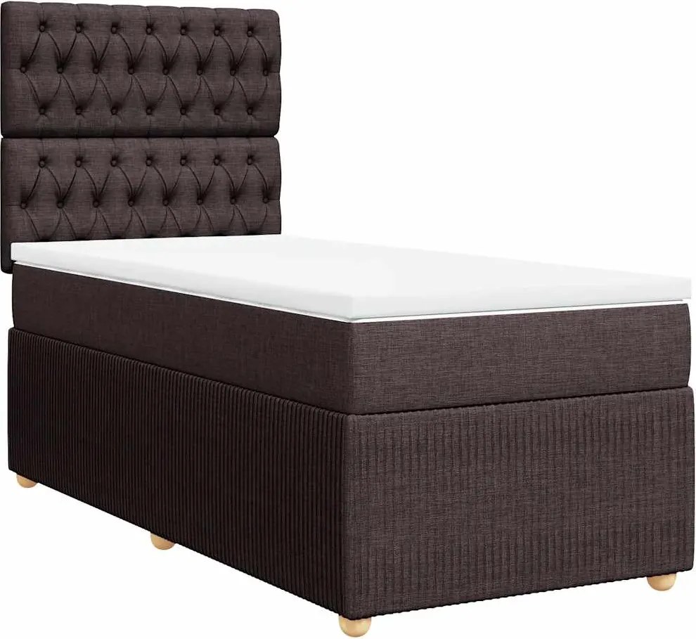 Box spring postel s matrací tmavě hnědá 80x200 cm textil 3291893