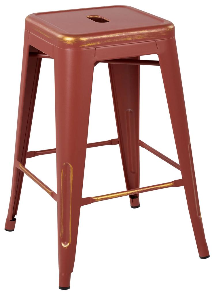 Sada 2 ocelových barových stoliček 60 cm červené/zlaté CABRILLO Beliani