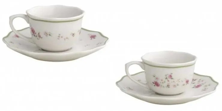 Bílé porcelánové šálky v sadě 2 ks na espresso 90 ml Nonna Rosa – Brandani