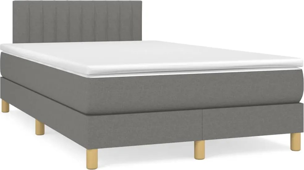 Box spring postel s matrací tmavě šedá 120x200 cm textil 3140762