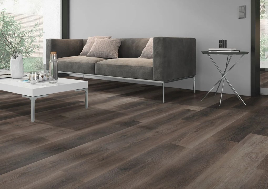 Oneflor, Vinylová podlaha lepená ECO 55 050 Walnut Dark Brown - ořech, 1219,2 x 184,1 mm