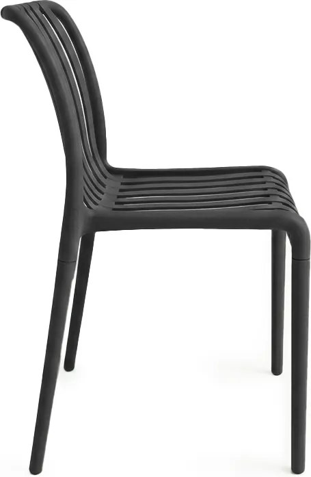 Zahradní set TREGO ISLAND - 4 židle a kulatý stůl ø 90 cm, antracitová