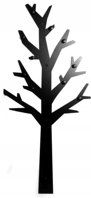 RMP Nástěnný kovový věšák strom 130x58x3cm černý