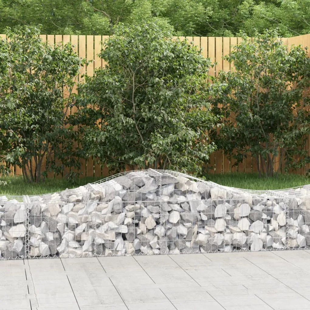 Klenuté gabionové koše 6 ks 200x50x40/60 cm pozinkované železo 3145581