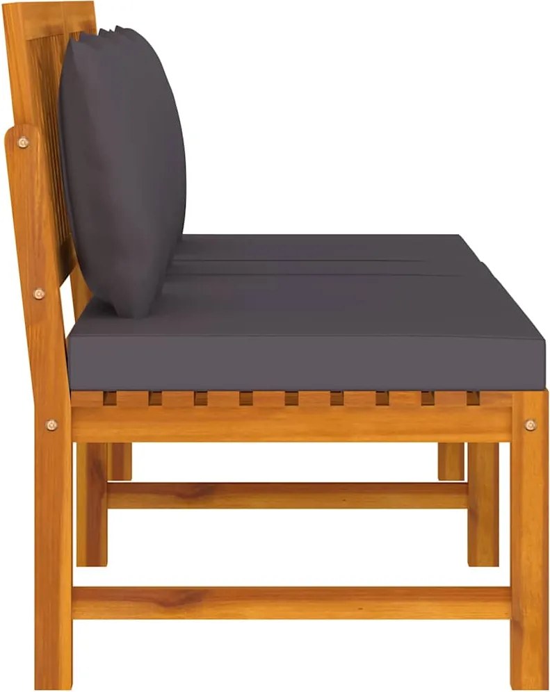 vidaxL Válenda s šedou poduškou 200 x 60 x 75 cm masivní akácie 312145