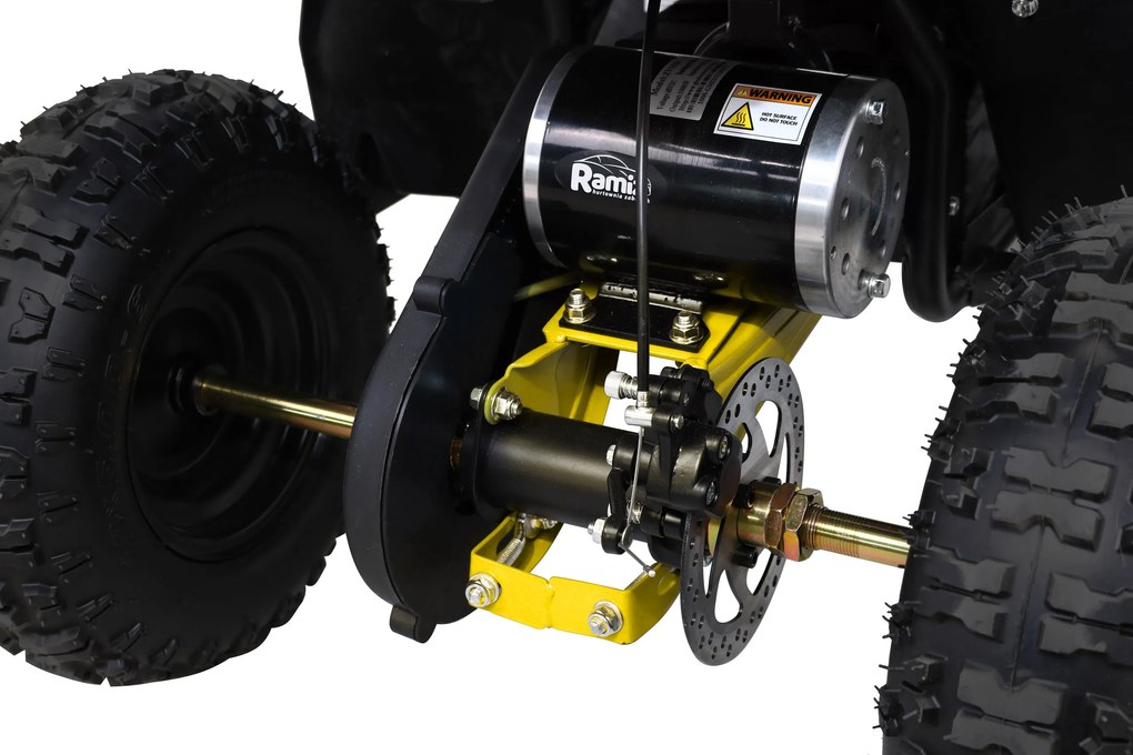 Ramiz Čtyřkolka na baterie E-STAR žlutá 35 km/h + motor 1000W + nafukovací kola + nastavení sedadla