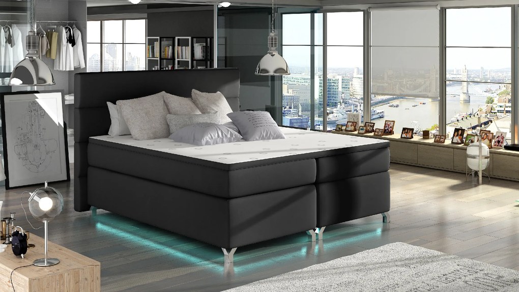 Boxspring Amadeo 180x200 s LED podsvícením Materiál / Dekor: Mat Velvet 63