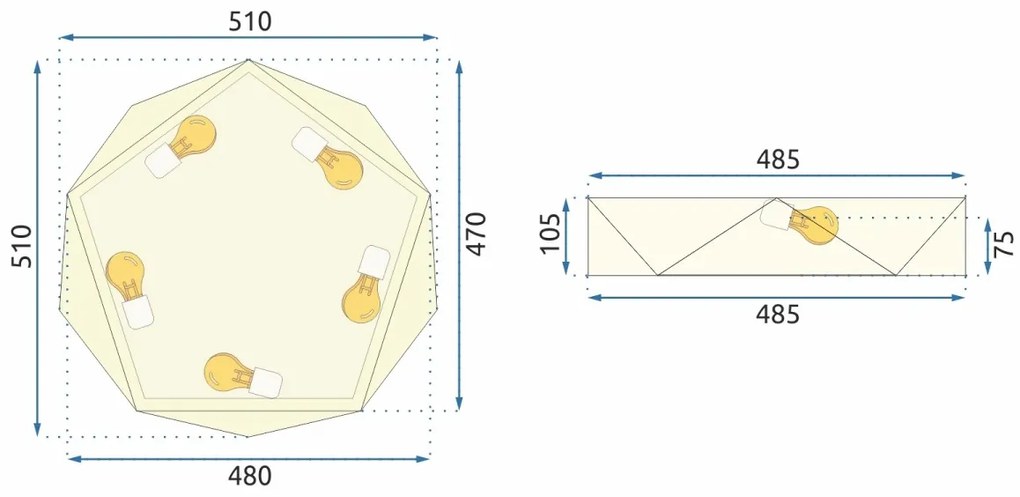 Stropní svítidlo Diamond APP877-C 50 cm zlaté