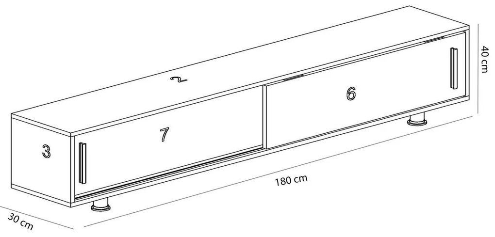 TV stolek NEHI 180 cm bílý