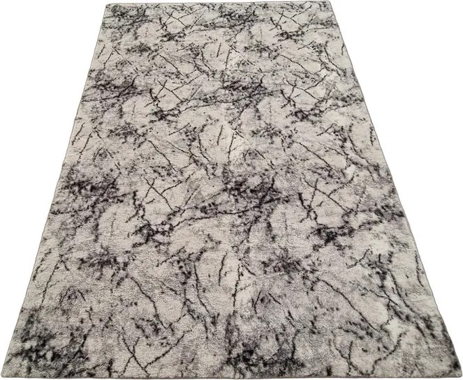 HU Šedo-bílý koberec Plush Deluxe Mramor Rozměr: 50x80 cm