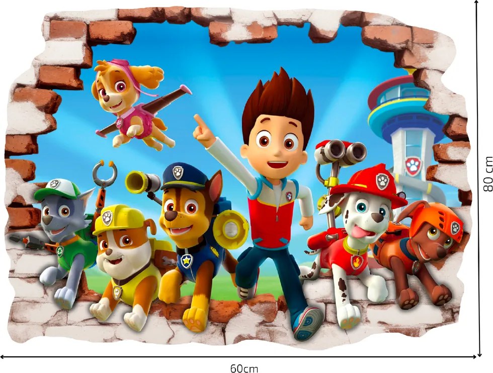 Samolepka na zeď "PAW patrol 4" Velikost: 70x50cm