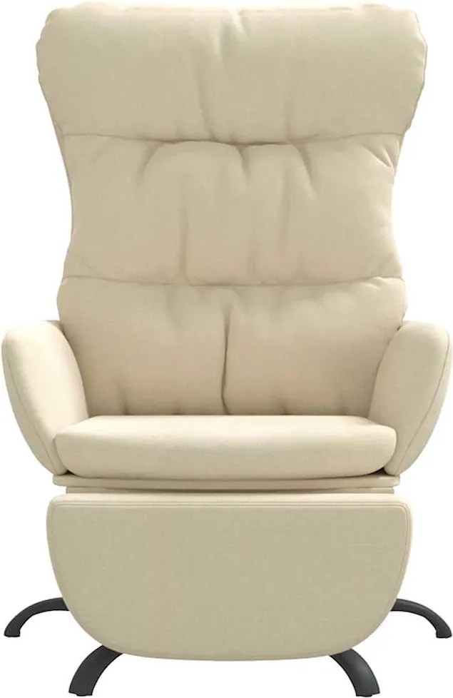Relaxační křeslo s podnožkou krémové textil 3097596