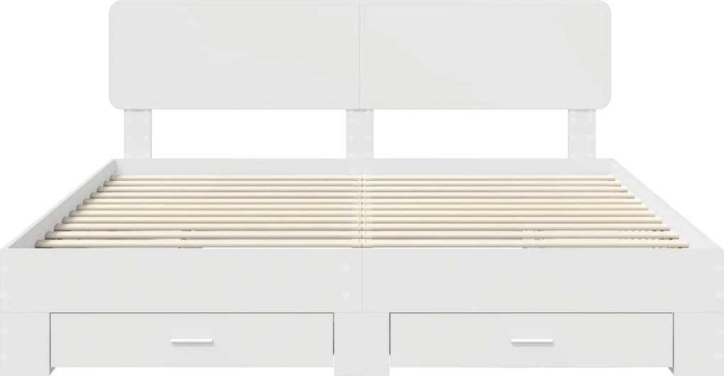 Rám postele se zásuvkou Bílá 180 x 200 cm Kompozitní dřevo 3412339