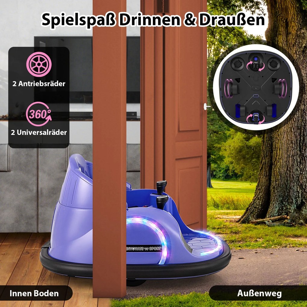 Costway Autíčko s nárazníkem pro batole 12 V Elektrické 360° Spin autíčko