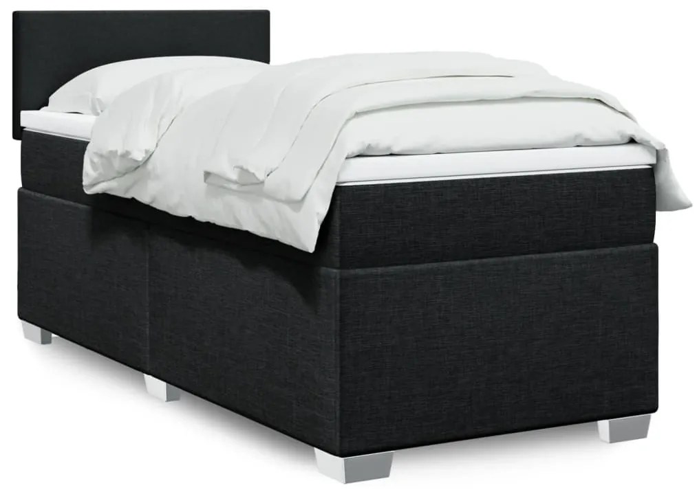 Box spring postel s matrací černá 80 x 200 cm textil 3285710
