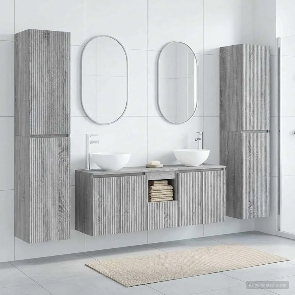 Sada koupelnového nábytku 5 ks Šedý Sonoma 33 x 34,5 x 160 cm 3406029