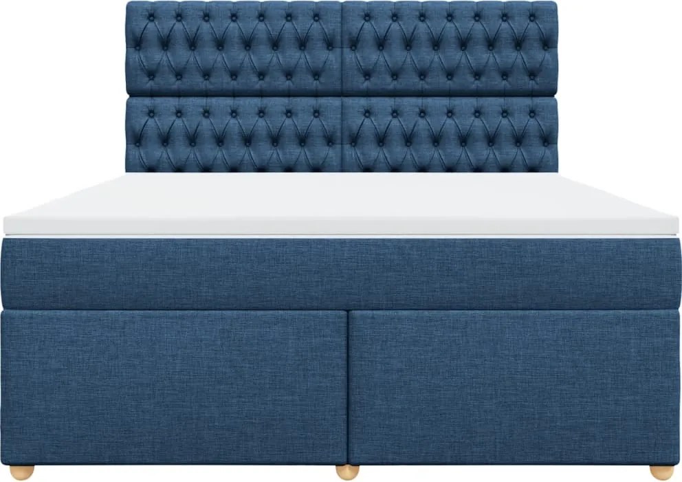 Box spring postel s matrací modrá 180x200 cm textil 3291372