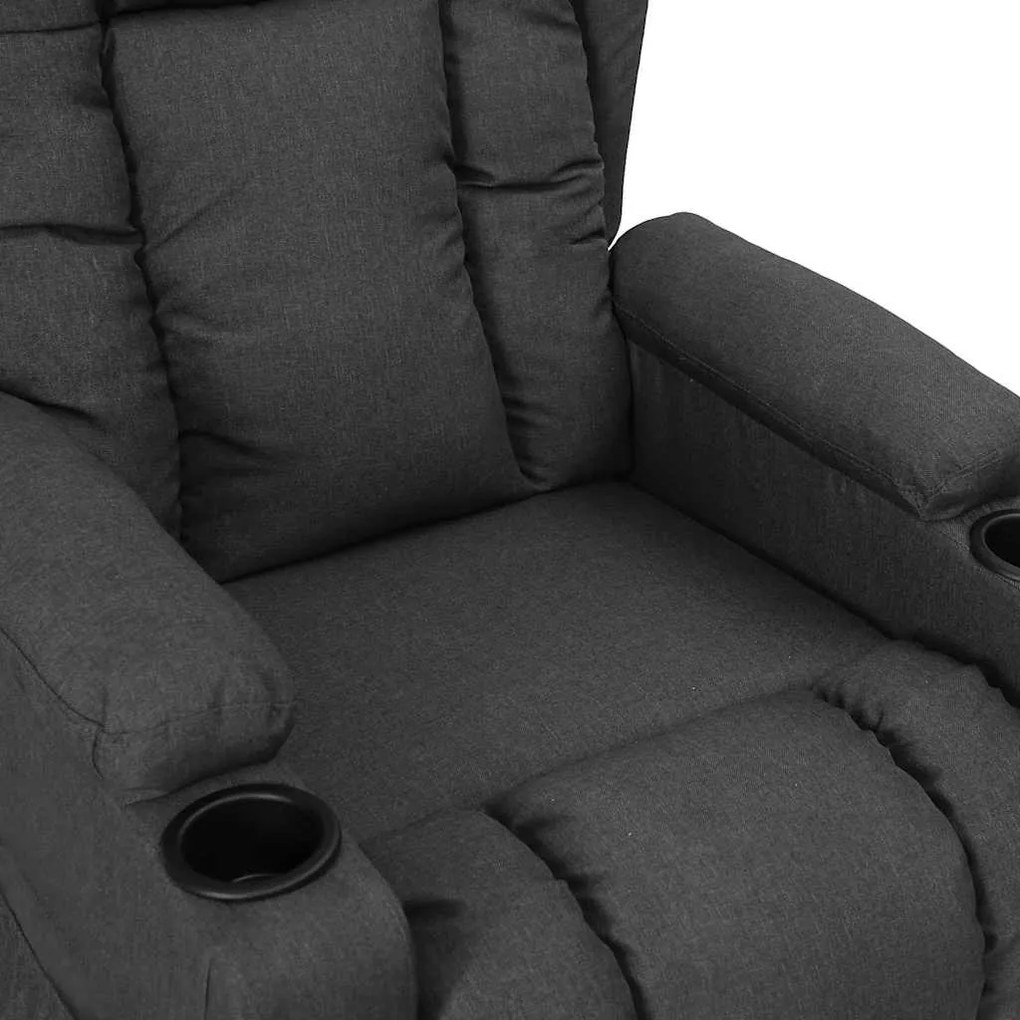 Polohovací křeslo tmavě šedé textil 339049