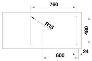 Blanko Lemis XL 6S-IF Compact Nerezový dřez s odkapem oboustranné provedení, 76x48cm, 525110
