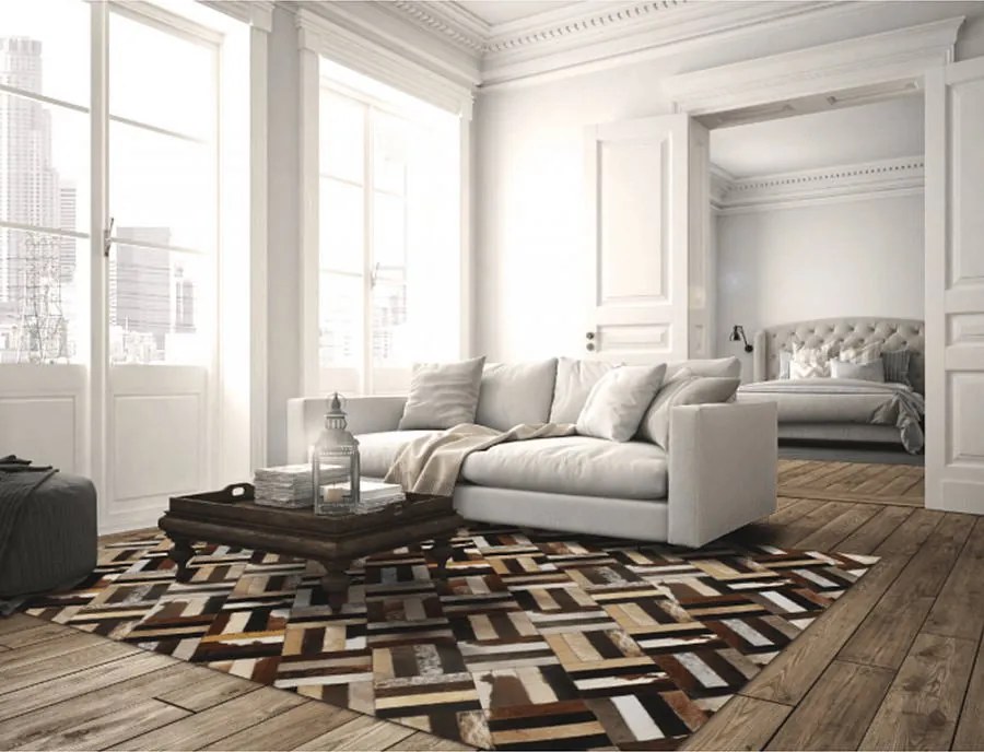 Tempo Kondela Luxusní koberec, pravá kůže, 70x140, KŮŽE TYP 2