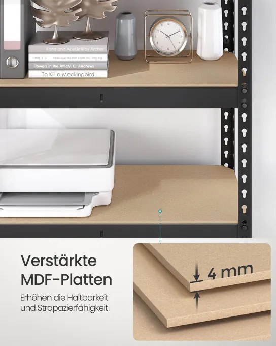 Regál 75x155x30 cm GLR300B01 černý