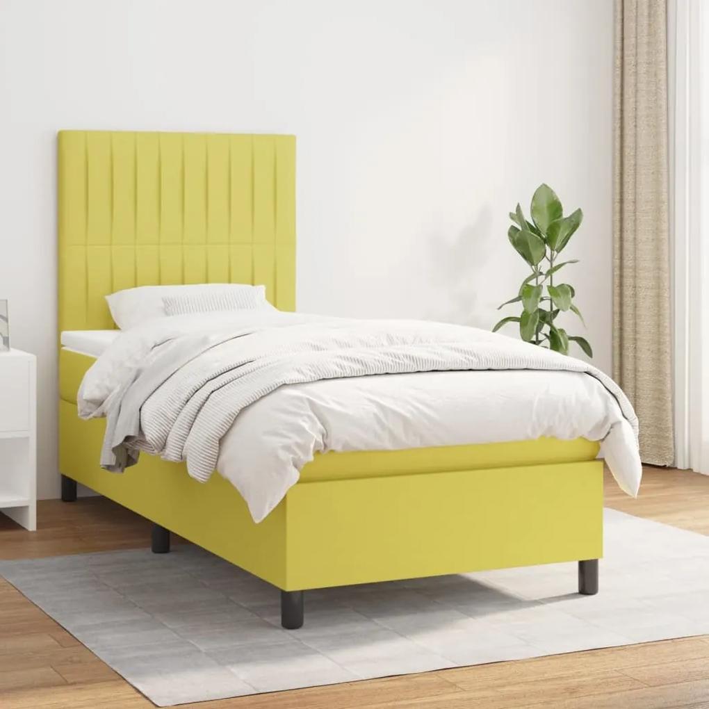 vidaXL Box spring postel s matrací 100 x 200 cm textil [3141914] Barva: Tmavě šedá