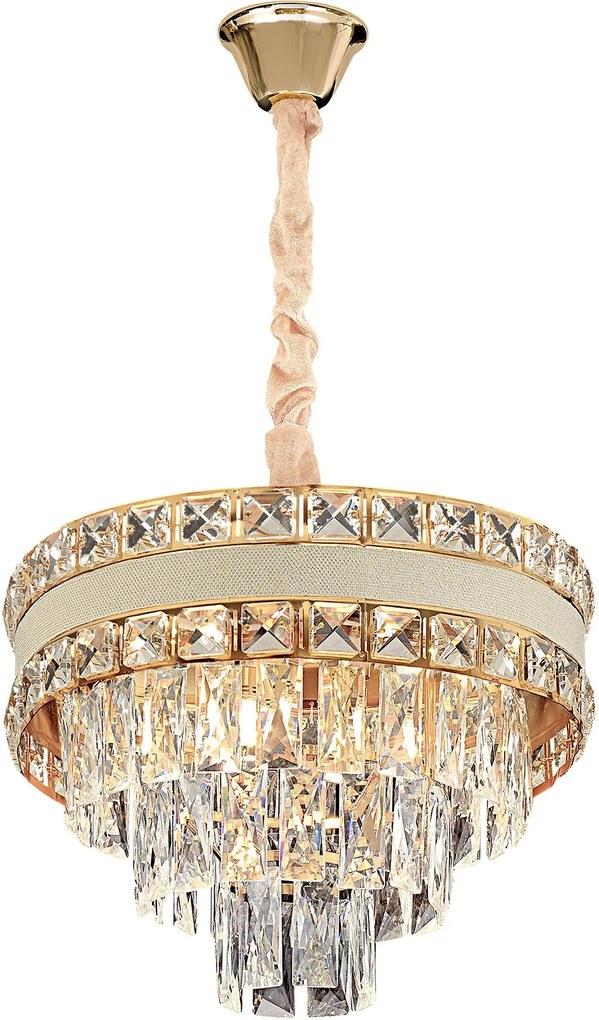 Toolight Toolight, LED křišťálové svítidlo 40cm, 5xE14, G047-CP, zlatá, OSW-08940