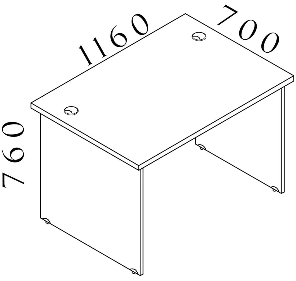 Stůl Visio LUX 116 x 70 cm, ořech