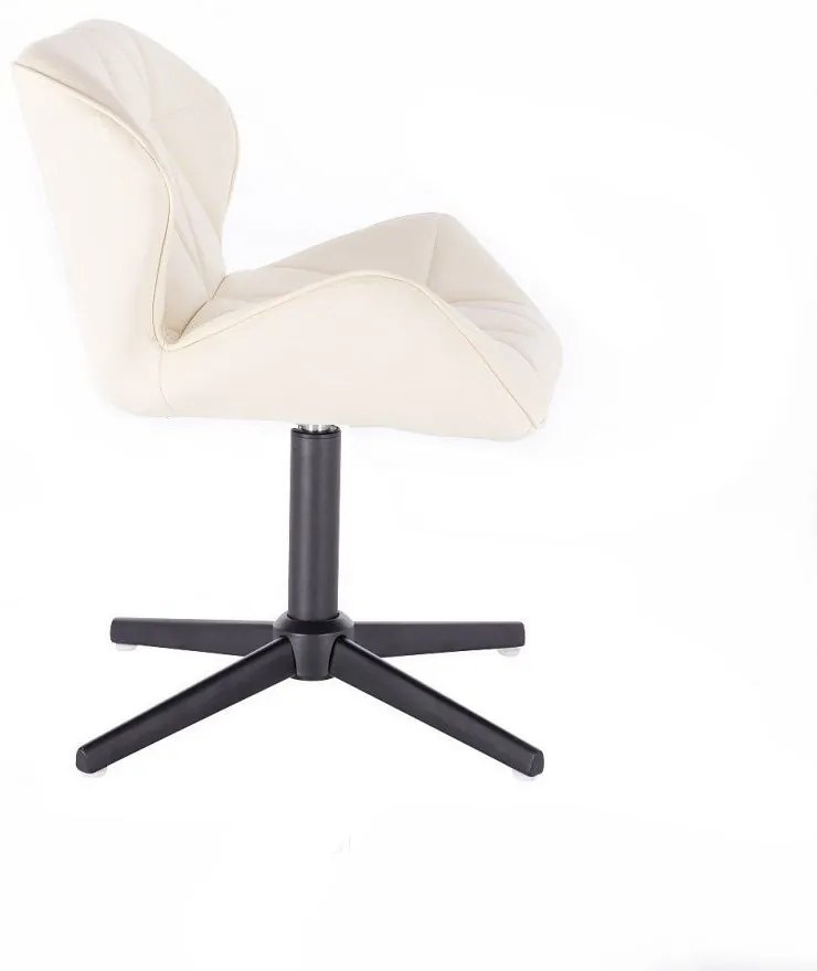 LuxuryForm DESIGN Otočná židle MILANO na černém kříži - krémová