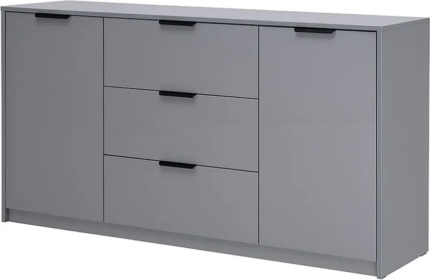 Komoda Roma Color 2 dveře 3 šířky 1,6 m lesklá šedá láva