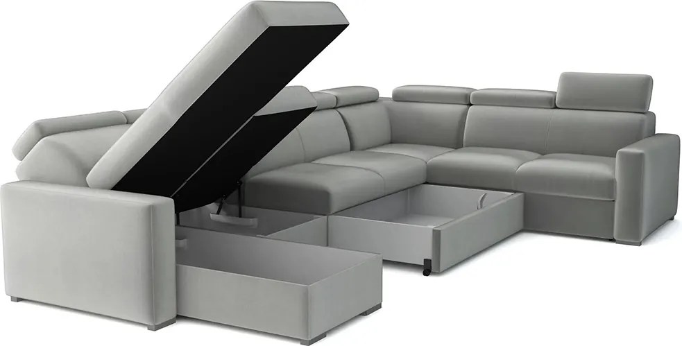 Sedací souprava PEDRO U | 170x380x250 | rozkládací + 3x úložný prostor | VÝBĚR TKANIN