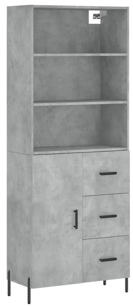 Skříň highboard betonově šedá 69,5x34x180 cm kompozitní dřevo,  3189457