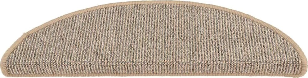 Schodové rohože 15 ks 56 x 17 x 3 cm hnědé půlkulaté 149847