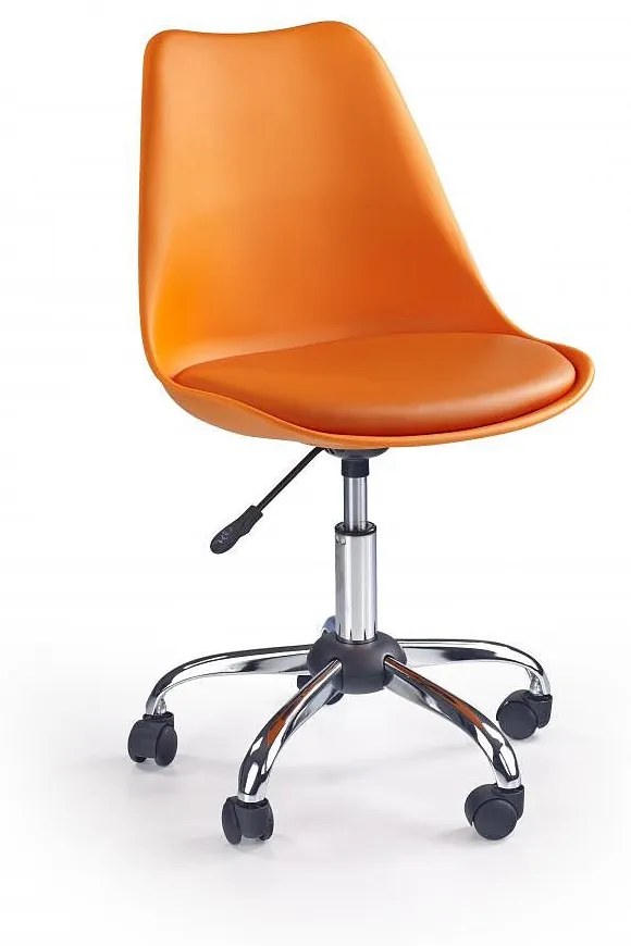 Dětská židle Salie 1, chromovaná ocel + ekokůže + PVC, oranžová