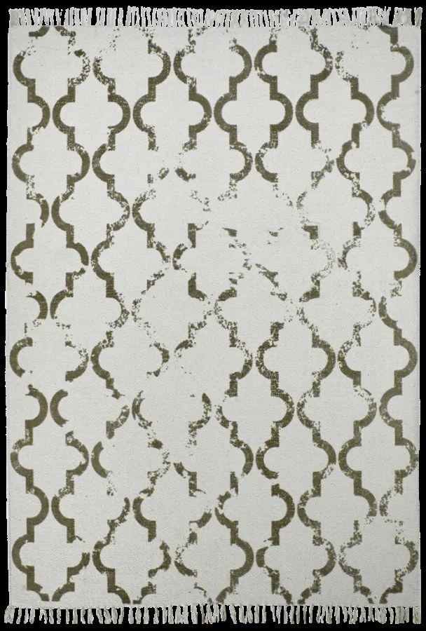 Hans Home | Ručně tkaný kusový koberec Stockholm 341 TAUPE, zelenobílý - 60x110