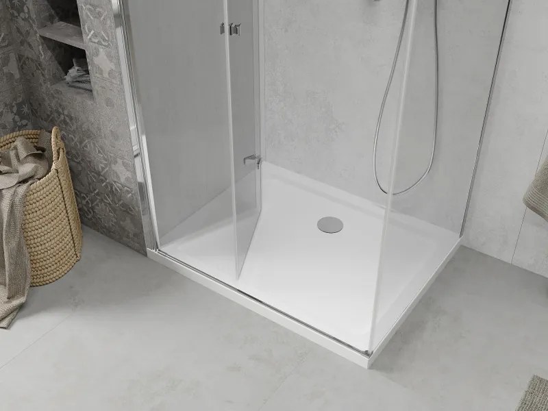 Mexen Lima sprchový kout 80x70cm, 6mm sklo, chromový profil - čiré sklo + Slim sprchová vanička - 856-080-070-00-00-4010