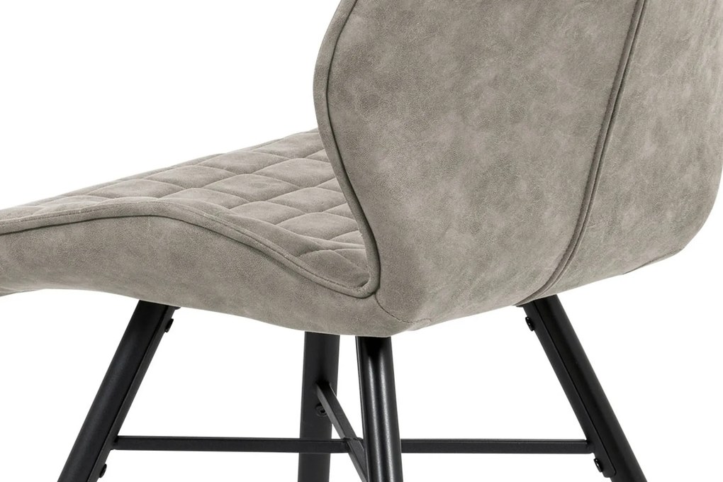 Jídelní židle HC-444 Lanýžová látka vintage, kov černý mat