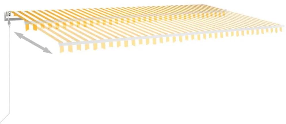 Automatická markýza LED a senzor větru 600 x 300 cm žlutobílá,  3068973
